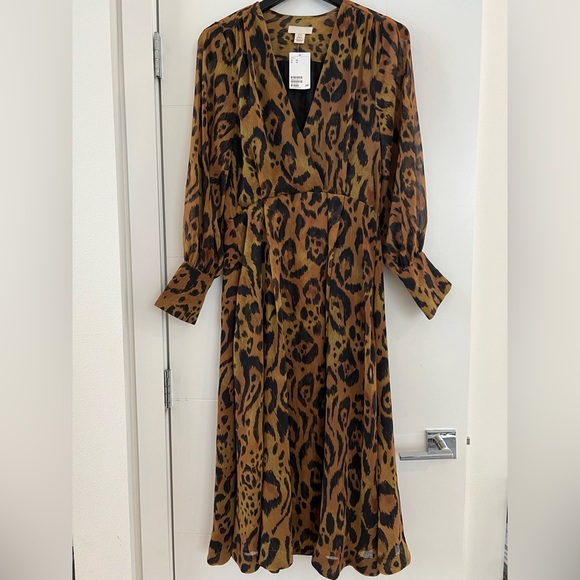 H&M | Dresses | Hm Leopard Animal Print Maxi Midi Dress | Poshmark